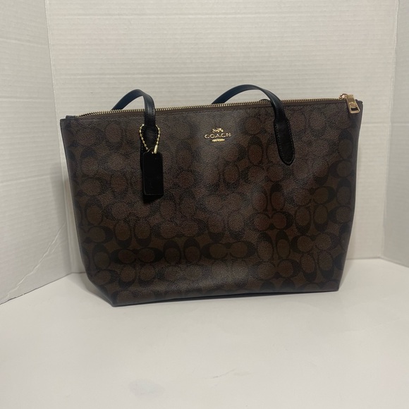 Coach | Bags | Coach Zip Top Tote Bag In Signature Canvas | Poshmark